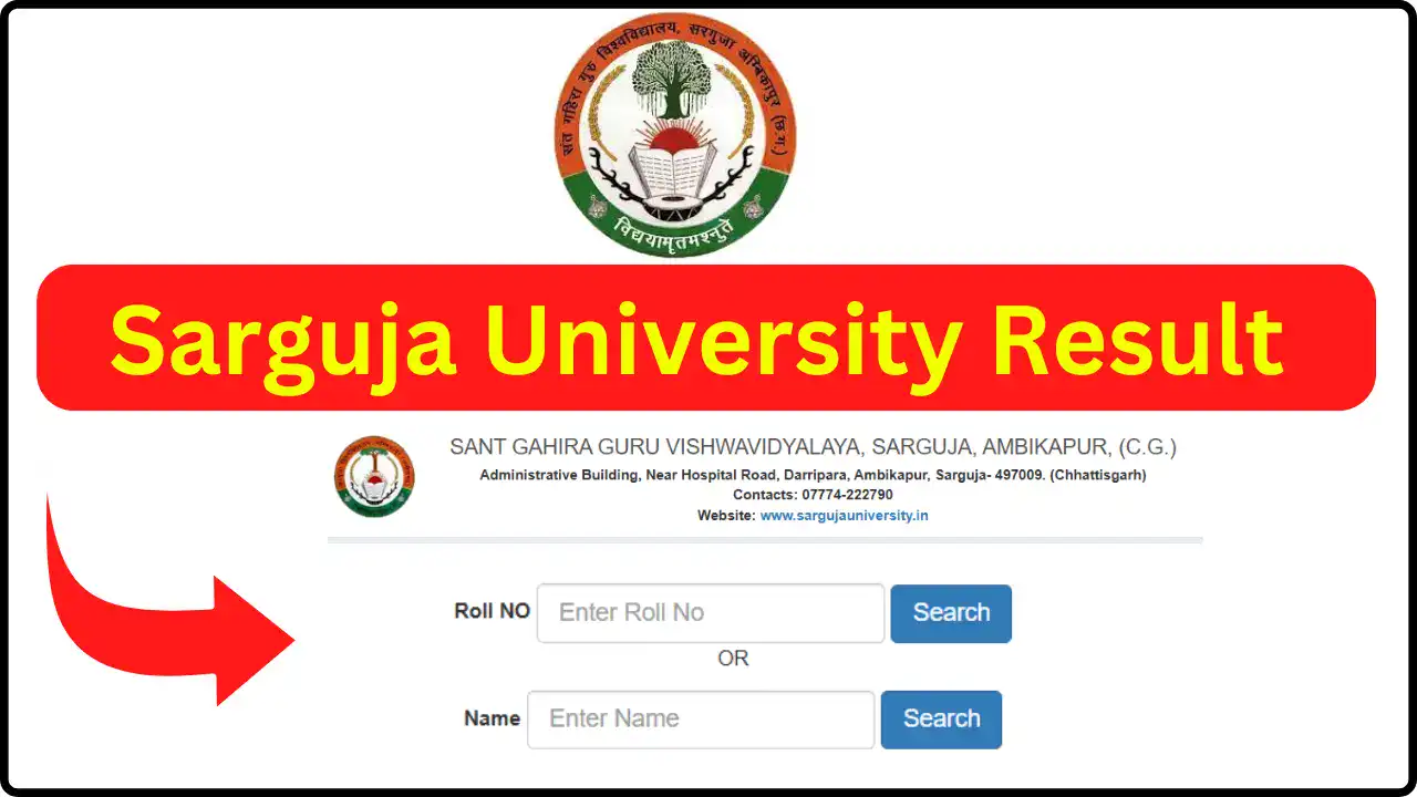 Sarguja University Result 2025 Released - BA MA BSc BCom Part 1/2/3 ... Sarguja University Result 2025 Released - BA MA BSc BCom Part 1/2/3 ...